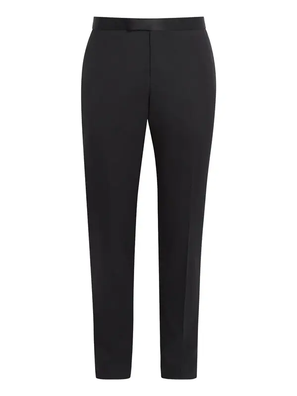 Pal Zileri Wool Satin-trim Trousers - Black