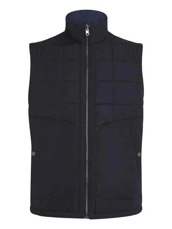 Pal Zileri Reversible Padded Gilet - Navy