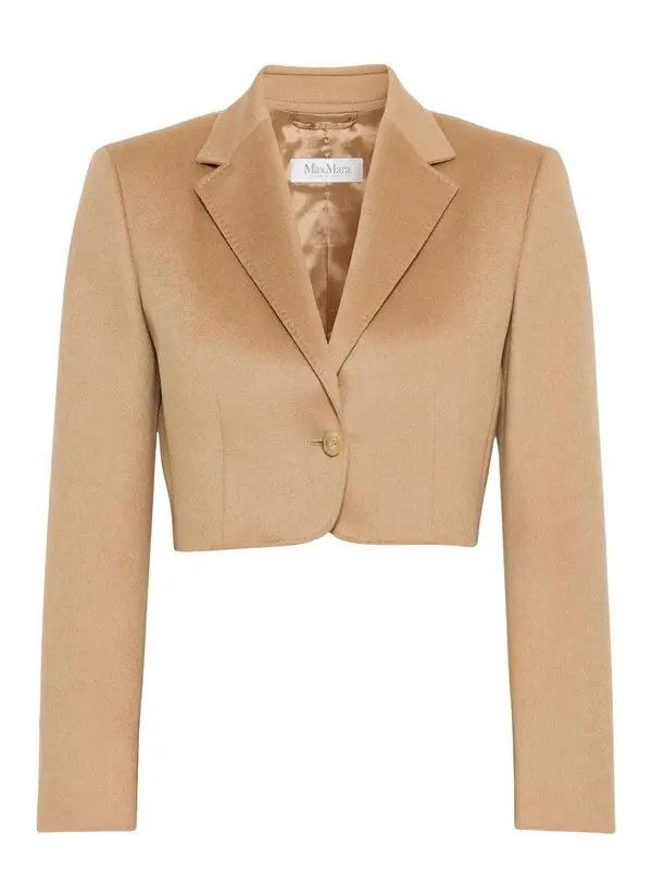 Max Mara Camelwool Cropped Blazer - Beige