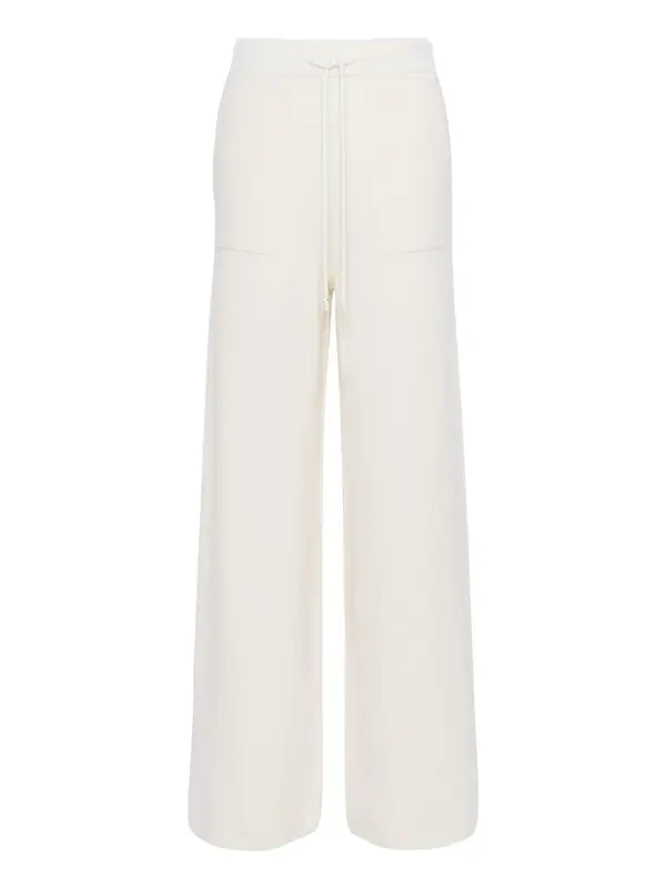 Max Mara Cashmere Wide-leg Drawstring Trousers - White