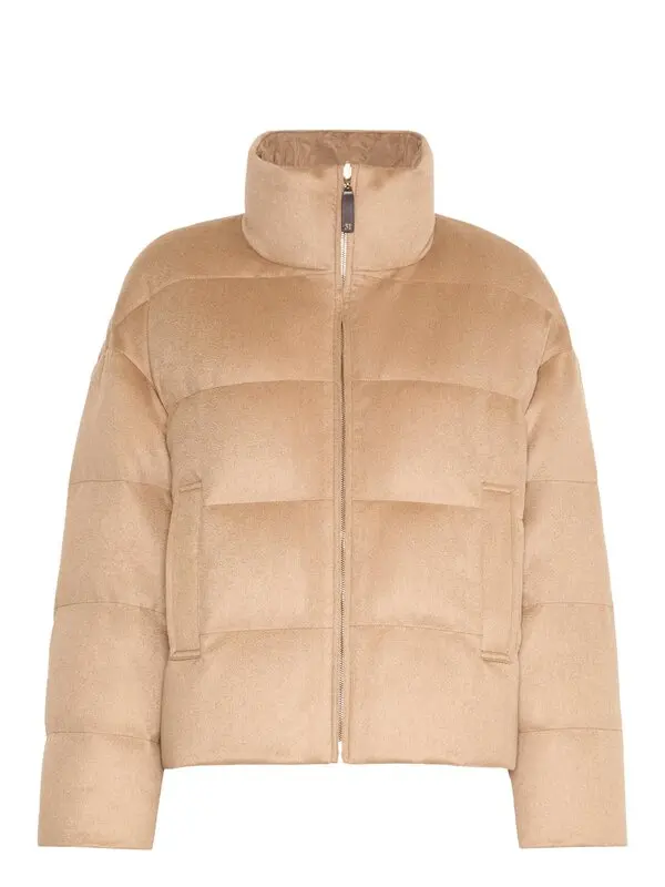 Max Mara Camel Wool Down-filled Jacket - Beige