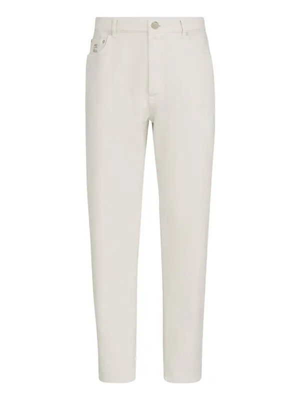Brunello Cucinelli Cotton Denim Five-pocket Trousers - White
