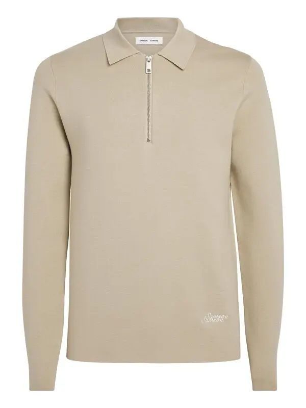 SAMSØE SAMSØE Zip-up Polo Sweater - Beige