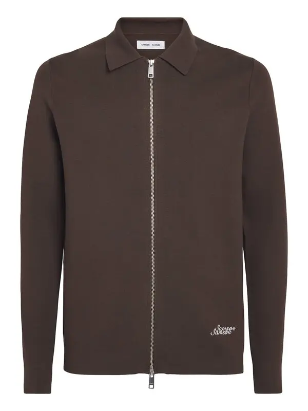 SAMSØE SAMSØE Zip-up Polo Sweater - Brown