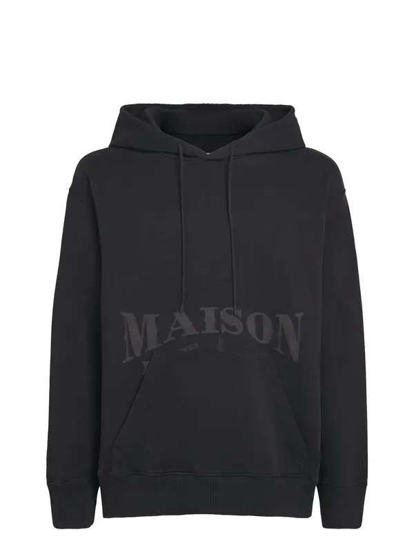 MAISON MARGIELA Oversized Logo Hoodie - Black