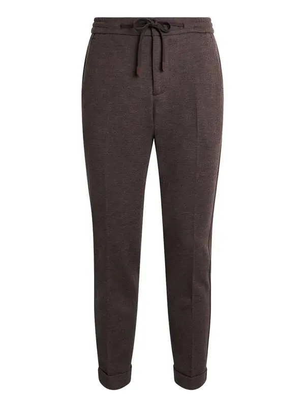 Marco Pescarolo Cashmere-blend Trousers With Drawstring Waist - Brown