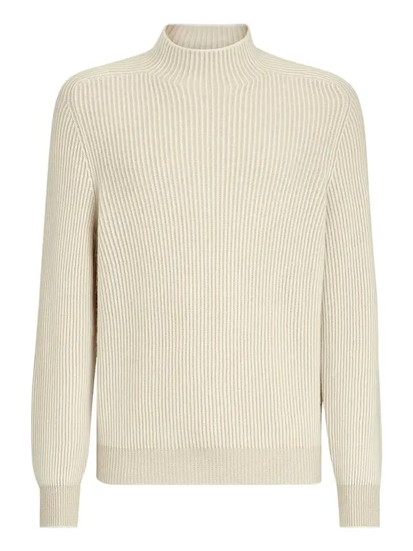 Brunello Cucinelli Cashmere High-neck Sweater - White