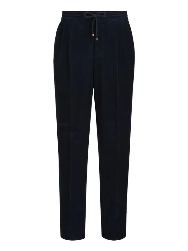 Brunello Cucinelli Cotton Drawstring Trousers - Blue