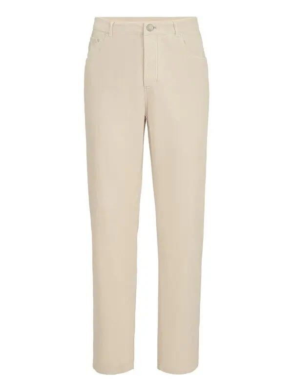 Brunello Cucinelli Straight Leg Cotton Canvas Trousers - Beige