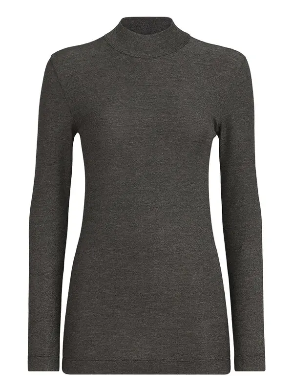 Brunello Cucinelli Virgin Wool-blend Long-sleeve T-shirt - Black