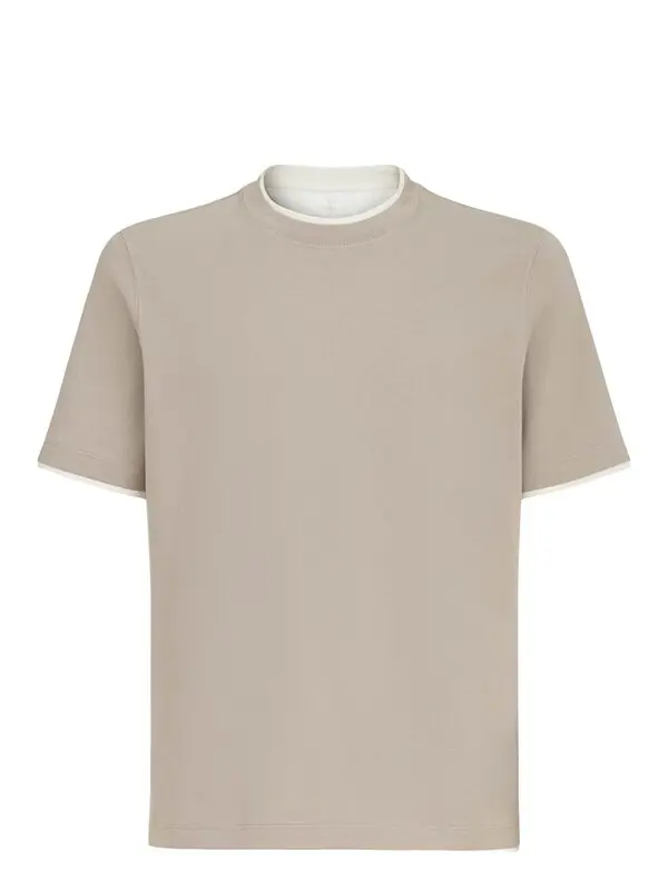 Brunello Cucinelli Cotton Faux-layer T-shirt - Grey
