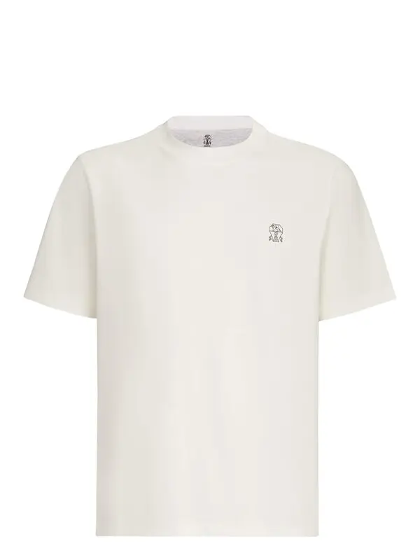 Brunello Cucinelli Cotton Logo T-shirt - White