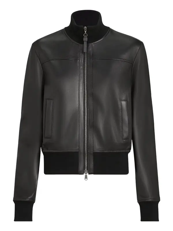 Brunello Cucinelli Nappa Leather Bomber Jacket - Black