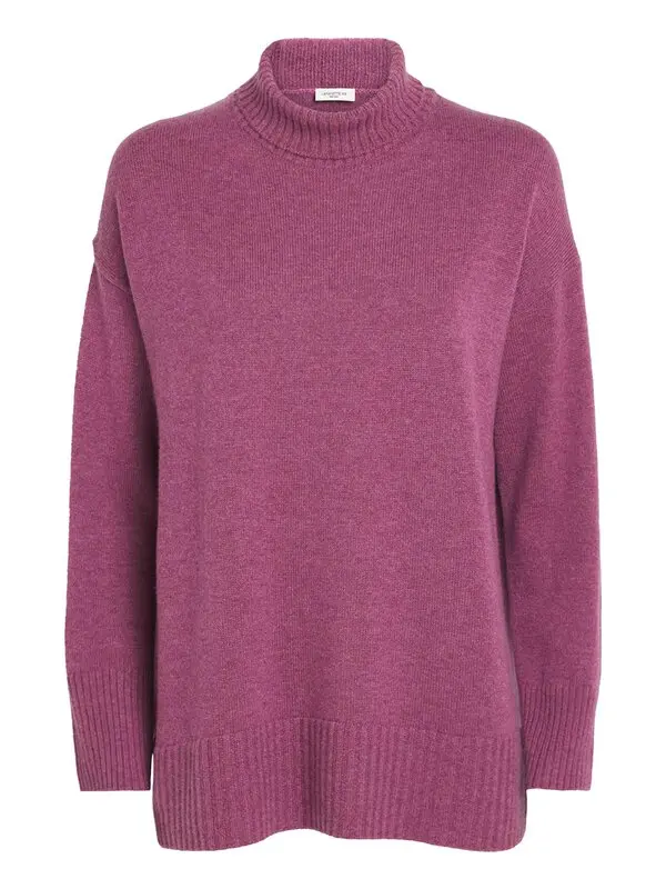 Lafayette 148 New York Cashmere Funnel-neck Sweater - Pink
