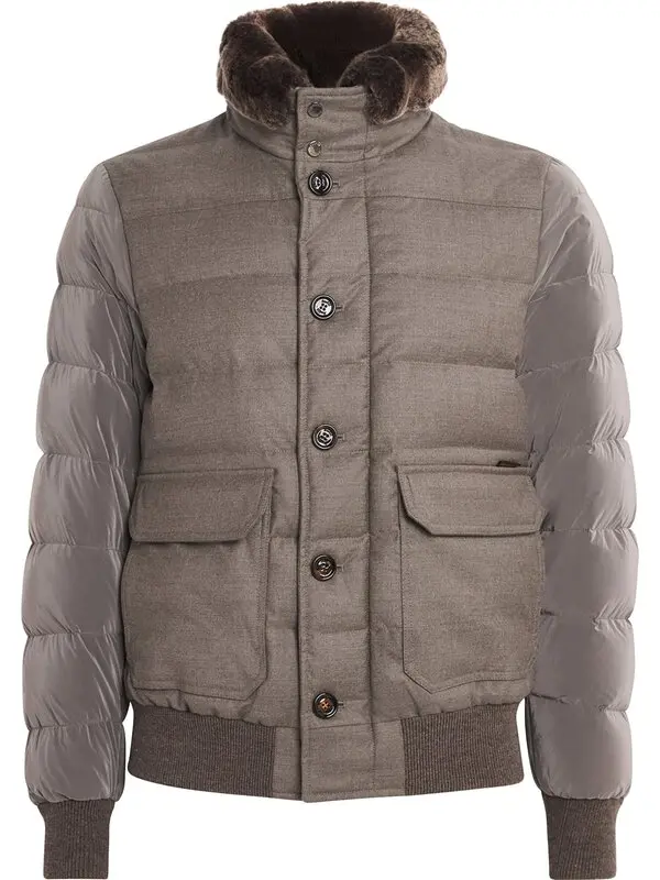 MOORER Fantoni Fur-trim Down Jacket - Beige