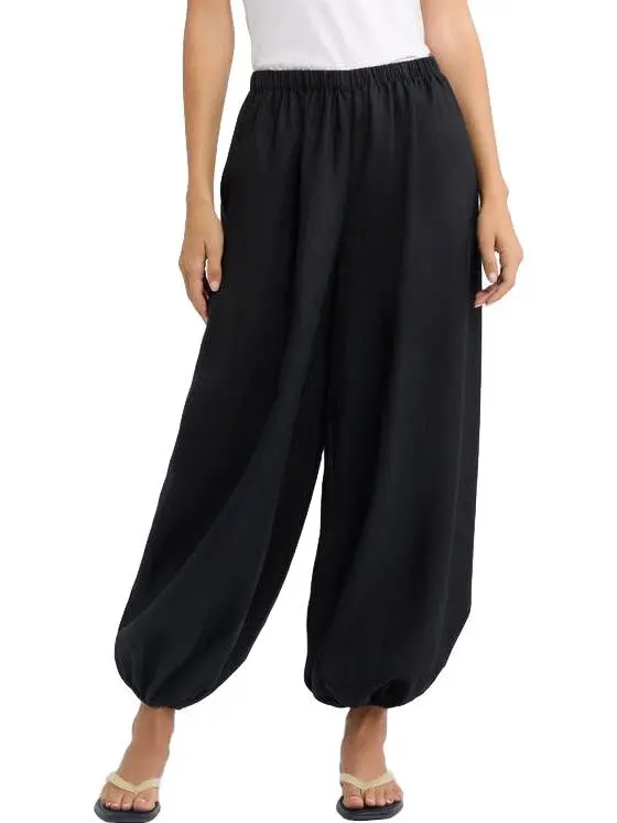 Faithfull The Brand Kortez Balloon Linen Pants - Black