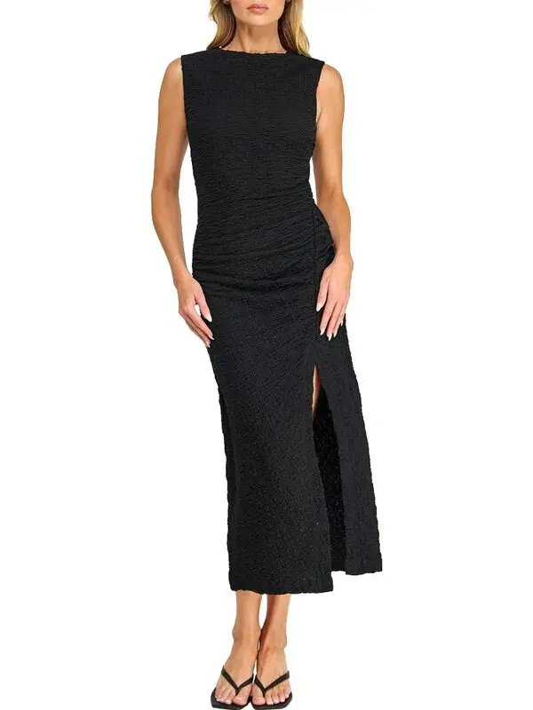 SOCIALITE Sleeveless Textured Knit Maxi Dress - Black