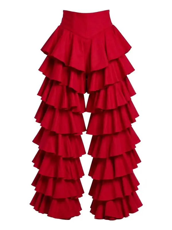 OFUURE Daria Ruffle High-waist Pants - Red