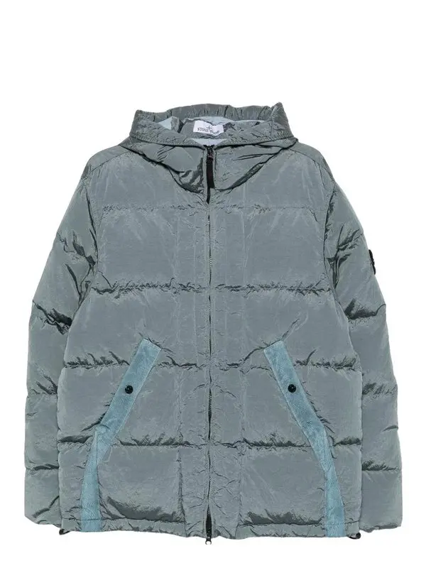 Stone Island Puffer Coat With Hood - Multicolor
