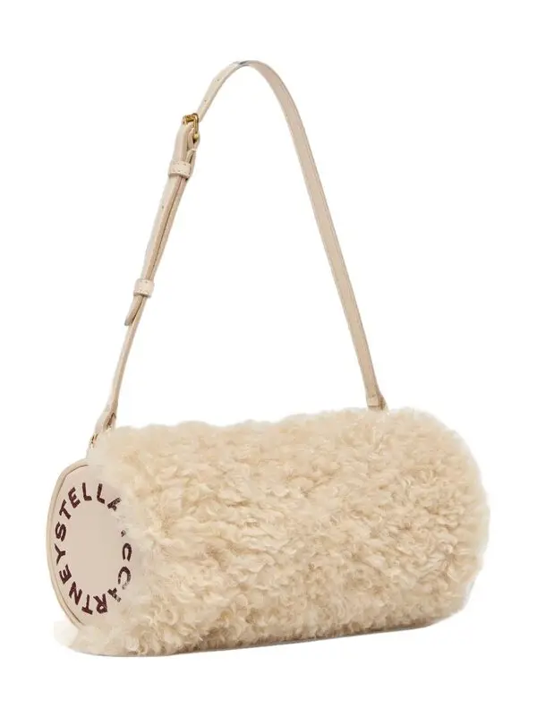 Stella McCartney Faux-shearling Cylinder Pouch With Logo - Multicolor