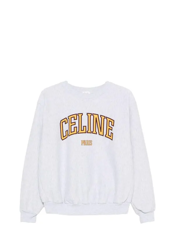 Celine Logo Embroidered Crewneck Sweatshirt - Multicolor