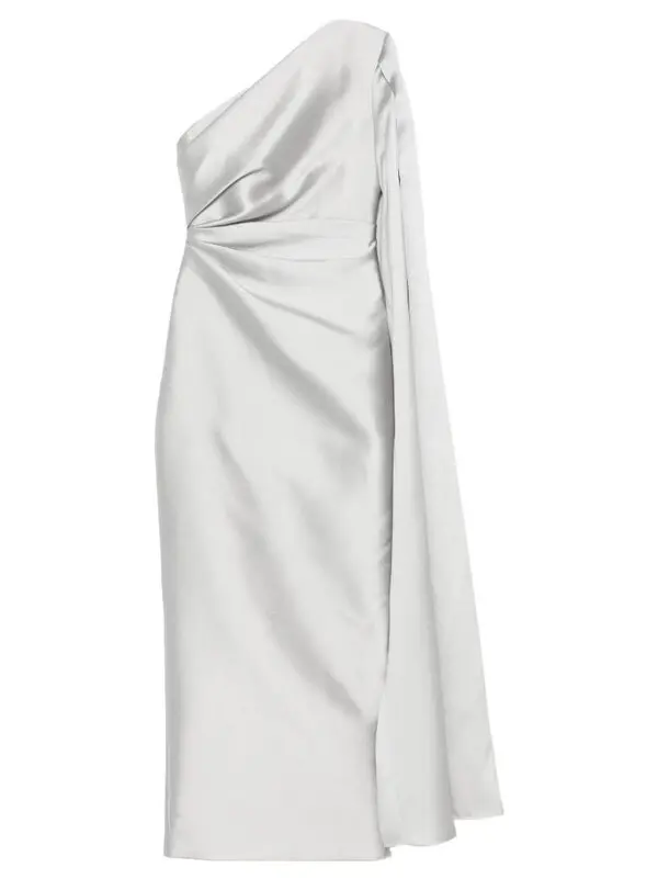 Solace London Maxi Dress With One-shoulder And Cape Detail - Multicolor