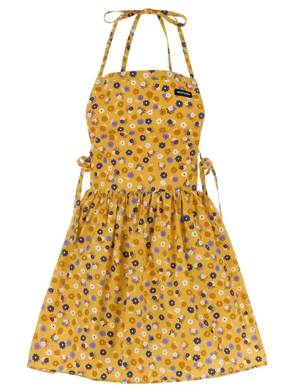 Miu Miu Printed Poplin Mini Dress - Multicolor