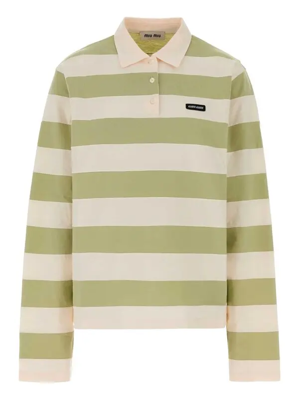 Miu Miu Embroidered Cotton Polo Shirt - Multicolor