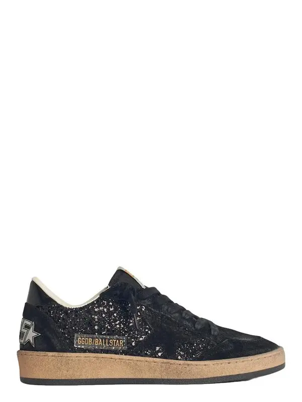 GOLDEN GOOSE Ball-star Glitter Sneakers With Suede Accents - Black