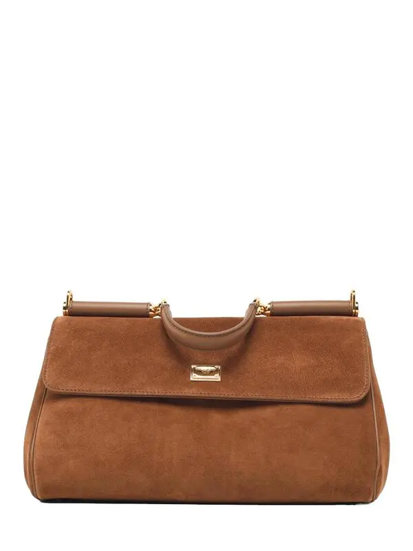 Dolce & Gabbana Medium Suede 'my Sicily' Bag - Brown