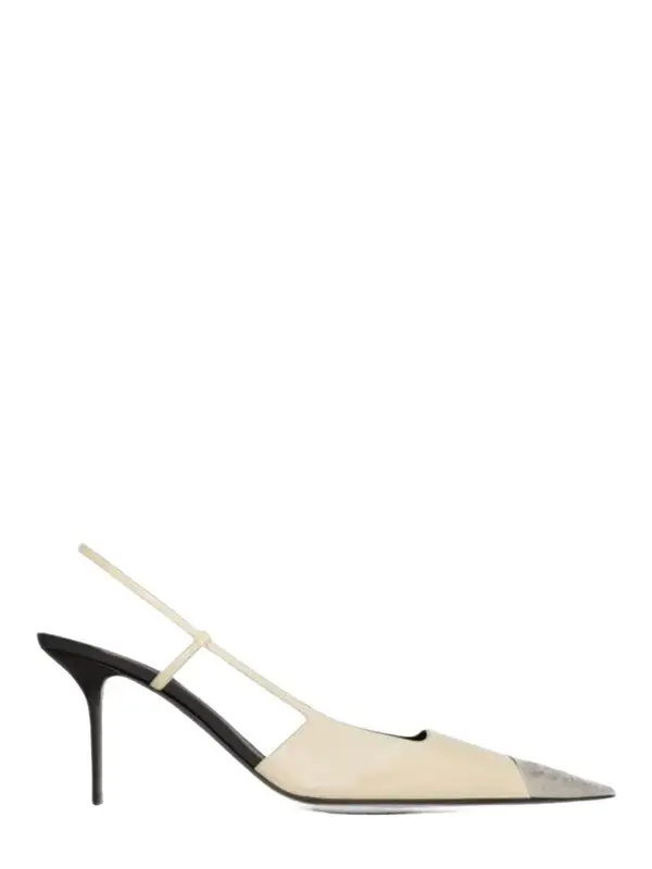 Saint Laurent Slingback Pumps With Emblem Detail - Multicolor
