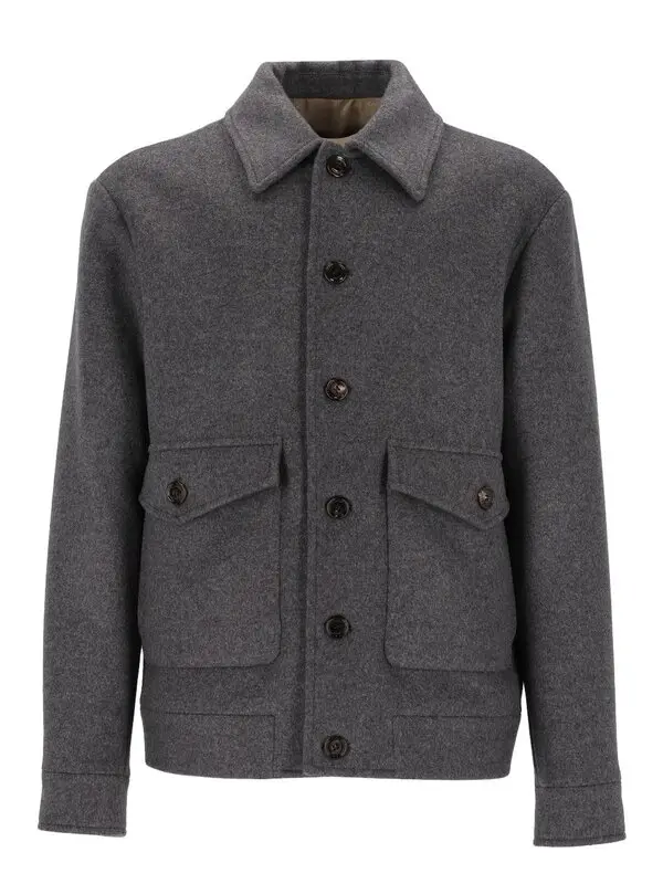 Valentino Garavani Wool And Cashmere Blend Pea Coat - Gray