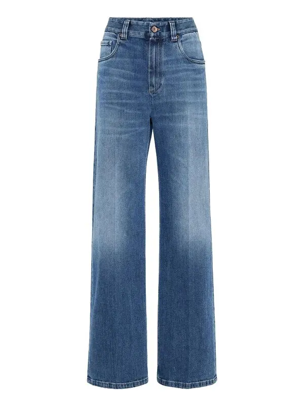 Brunello Cucinelli Loose Fit Embroidered Jeans - Blue