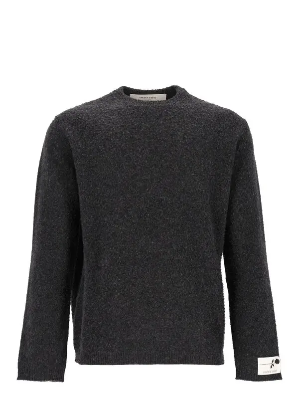 GOLDEN GOOSE Journey" Textured Wool Sweater With Logo Patch - Gray