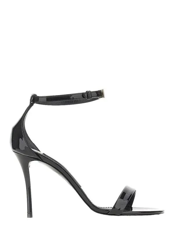 Dolce & Gabbana Patent Leather Stiletto Sandals - Black