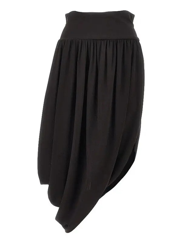 Alaïa Draped Midi Skirt - Brown