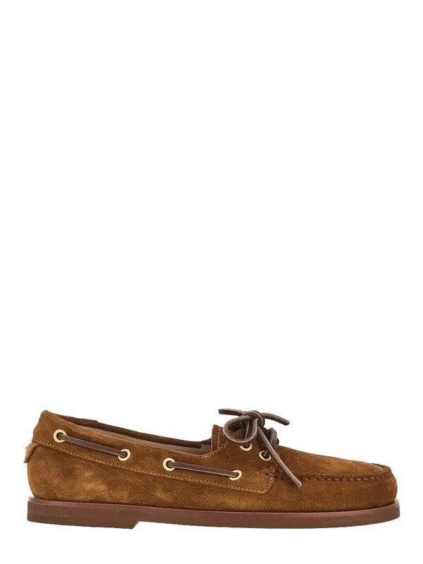 GIANVITO ROSSI Suede Boat Shoes - Brown