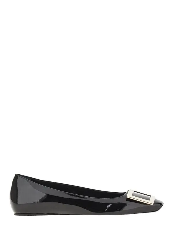 ROGER VIVIER Trompette Patent Leather Ballet Flats - Black