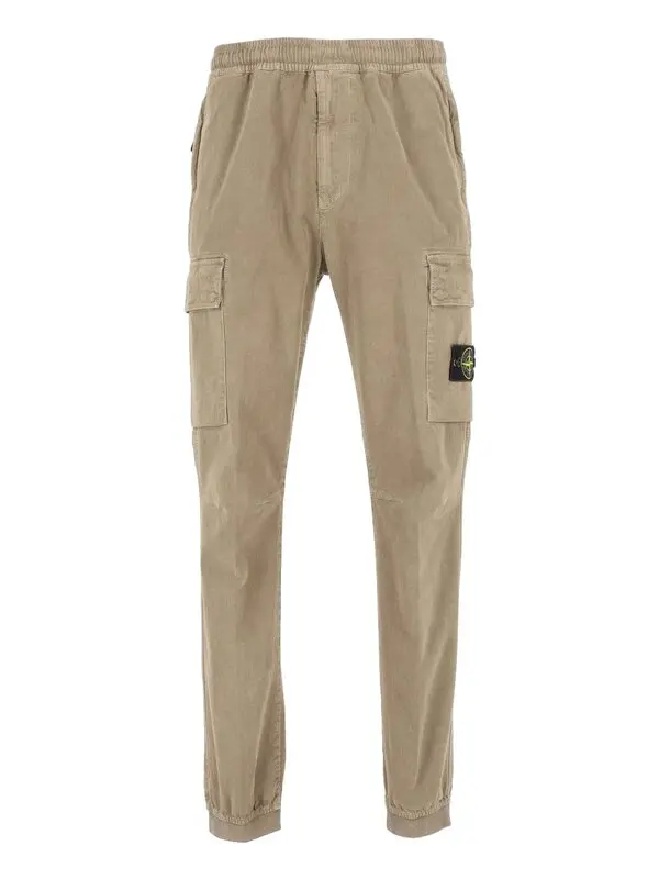 Stone Island Vintage Effect Stretch Cargo Trousers - Green