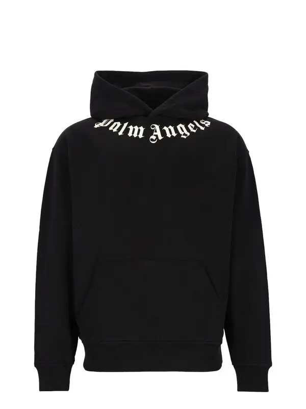 Palm Angels Neck Logo" Hoodie - Black