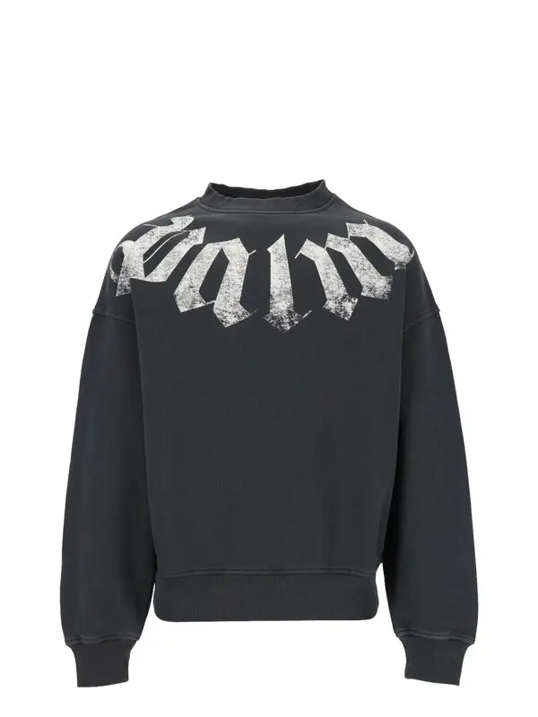 Palm Angels Oversized Lettering Sweatshirt - Black