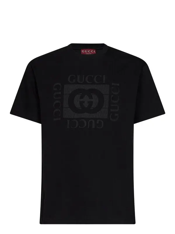 Gucci Black Cotton Jersey Printed T-shirt - Multicolor
