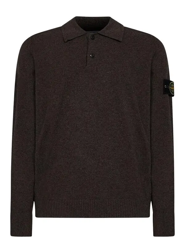 Stone Island Melange Lead Lightweight Rws Geelong Wool Polo Shirt - Multicolor