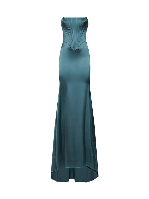 Giuseppe Di Morabito Stretch Satin Long Bustier Dress - Multicolor