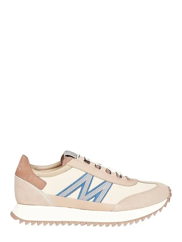 Moncler Beige Suede And Nubuck Pacey2 Sneakers - Multicolor