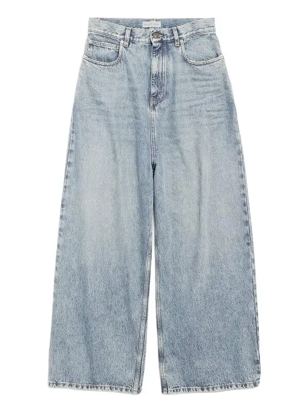 Balenciaga Wide Leg Light Cotton Jeans - Blue