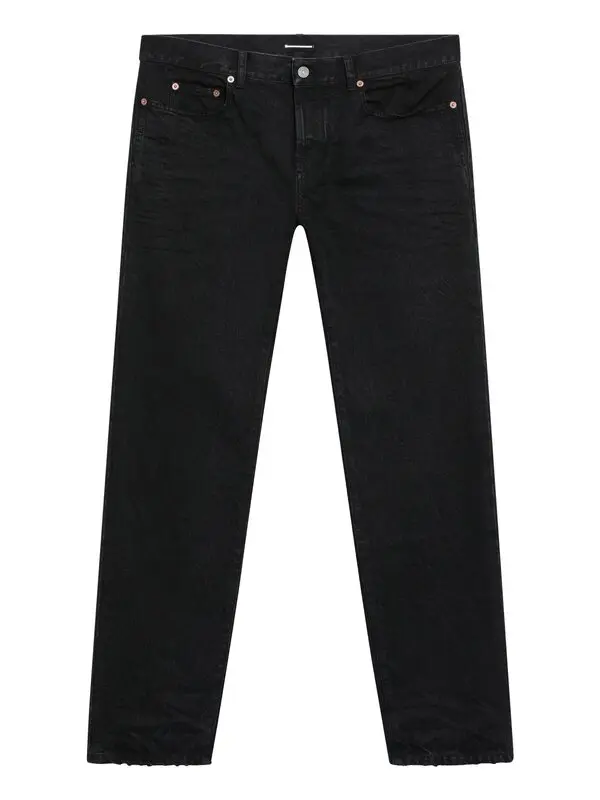 Saint Laurent Straight Leg Jeans In Cotton - Black