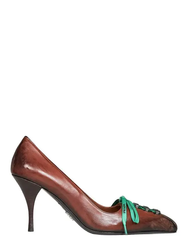 Prada Antique-finish Leather Pumps - Multicolor