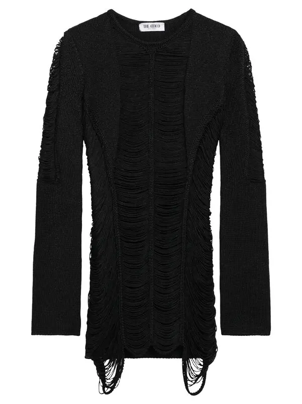 Attico Viscose Mini Dress - Black
