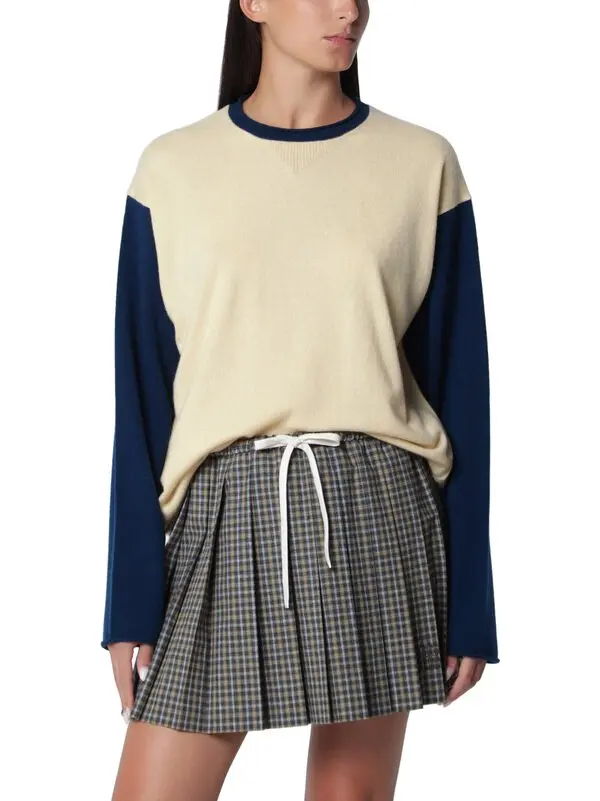 Guest In Residence Color Block Cashmere Baseball Crewneck Sweater - Multicolor